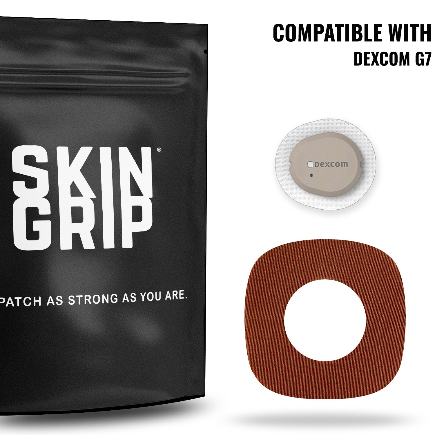 Skin Grip Original - Dexcom G7 Adhesive Patches (With Cutout) - 20 Pac